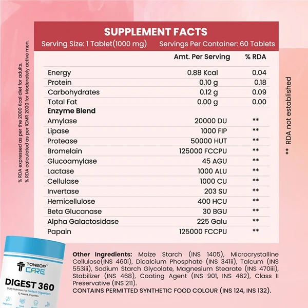 Buy ToneOp Care's Digestive Enzyme Tablets Online in India